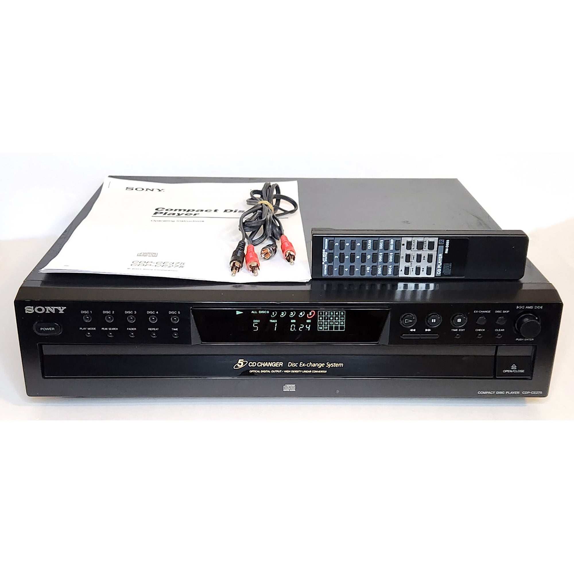 Sony CDP-CE275 5-Disc Carousel CD Changer Player – VCR-DVD.com
