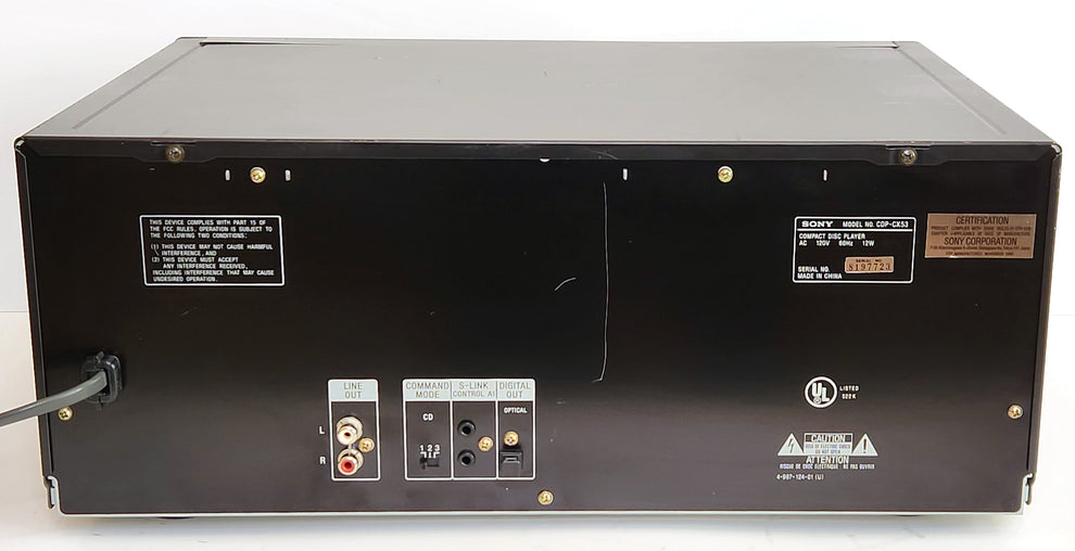 Sony CDP-CX53 MegaStorage 50+1 CD Changer Player – VCR-DVD.com