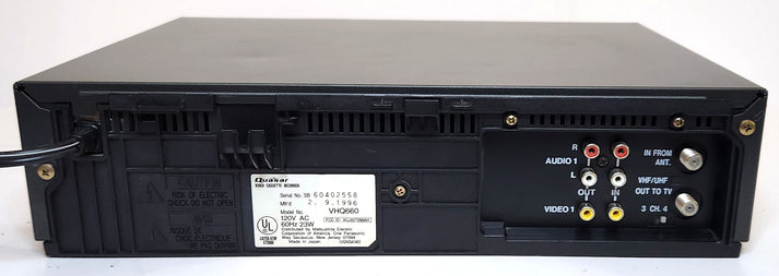Quasar (Panasonic) VHQ660 VCR, 4-Head Hi-Fi Stereo VHS Player Recorder ...