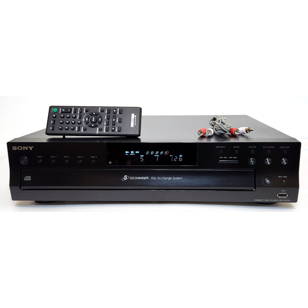 Sony CDP-CE500 5-Disc Carousel CD Changer Player – VCR-DVD.com