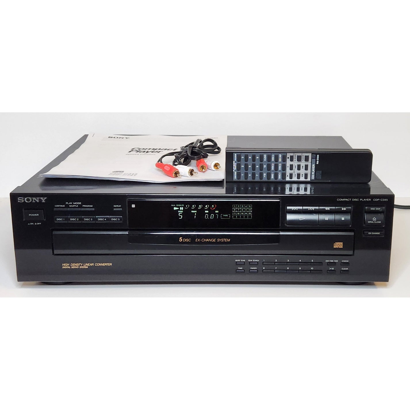 Sony CDP-C345 5-Disc Carousel CD Changer Player – VCR-DVD.com