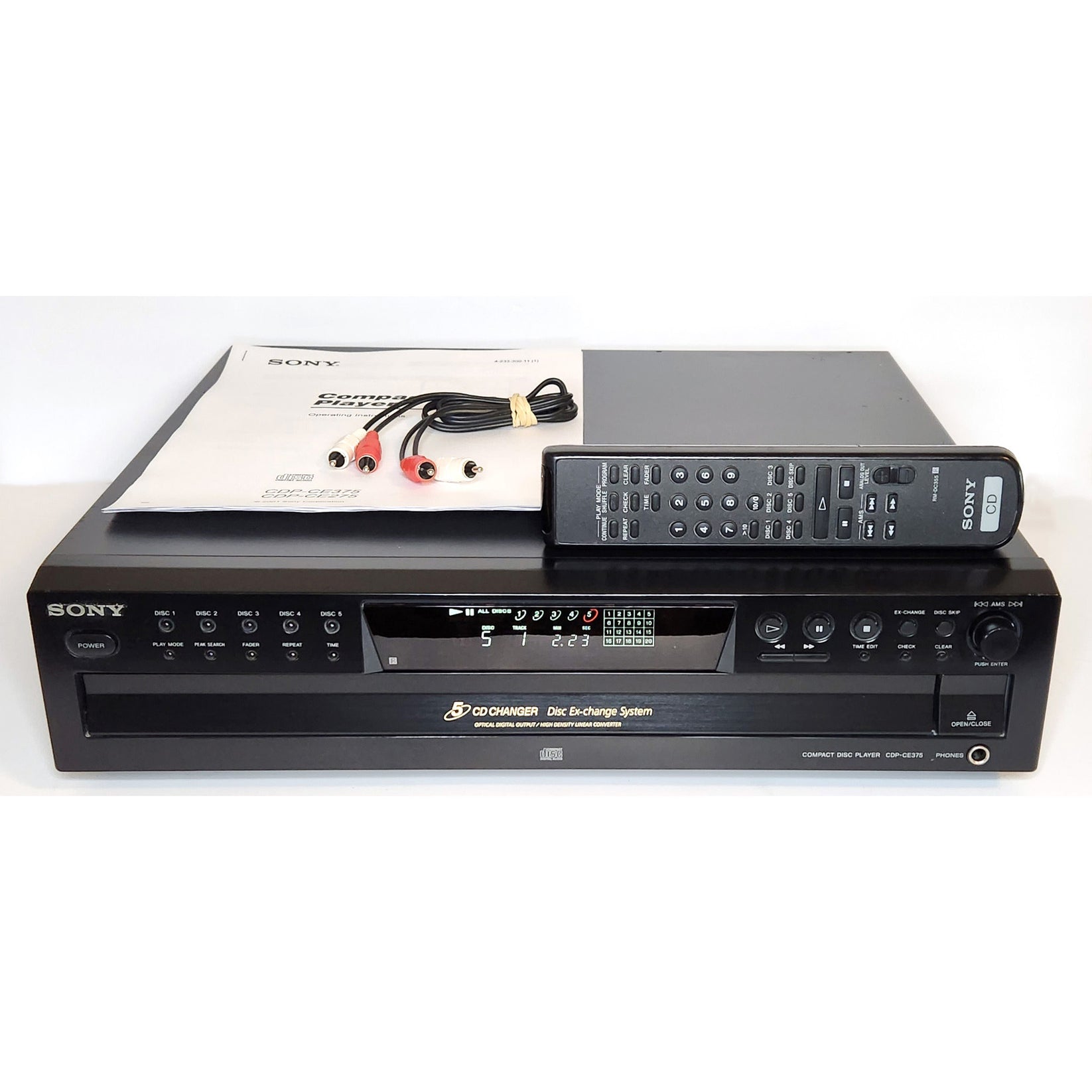 Sony CDP-CE375 5-Disc Carousel CD Changer Player – VCR-DVD.com