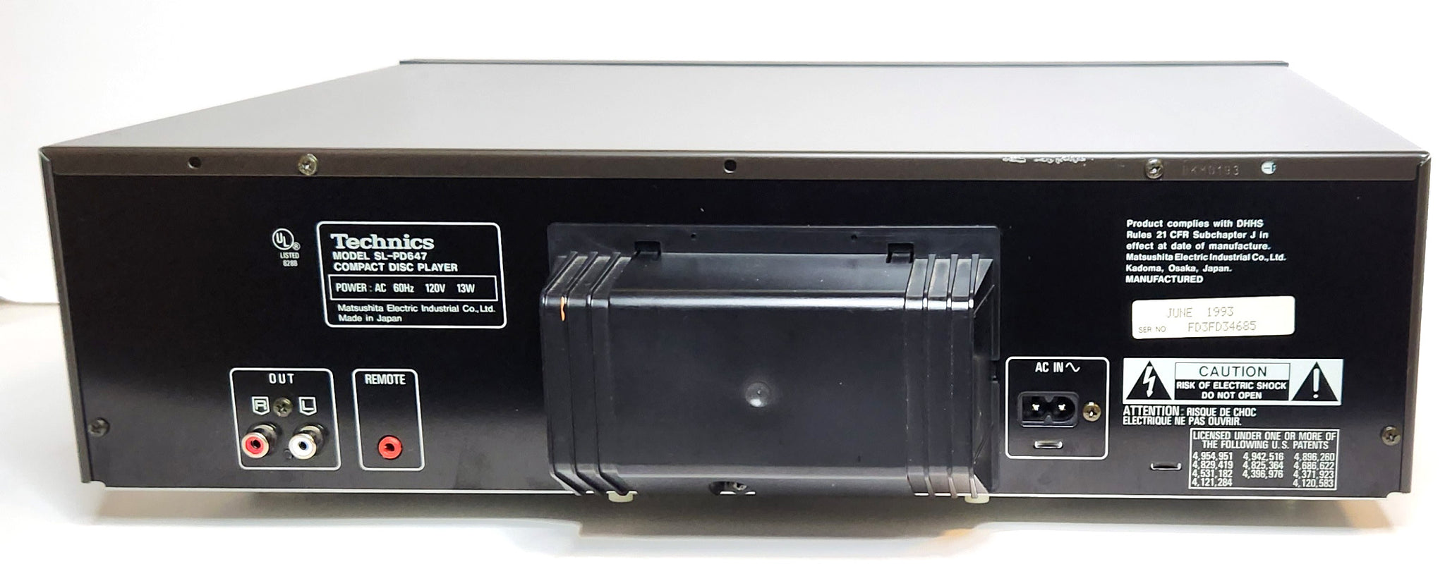 Technics SL-PD647 5-Disc Carousel CD Changer Player – VCR-DVD.com