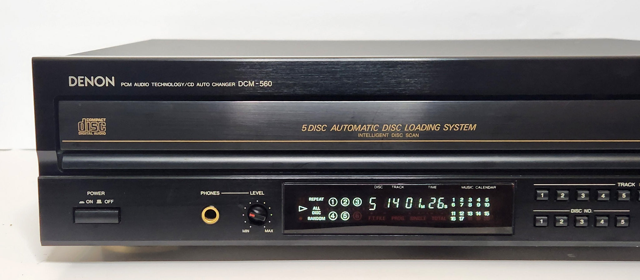 Denon DCM-560 5-Disc Carousel CD Changer Player – VCR-DVD.com