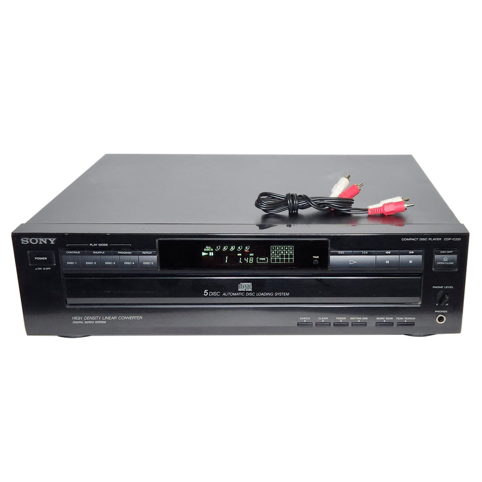 Sony CDP-C225 5-Disc Carousel CD Changer Player – VCR-DVD.com