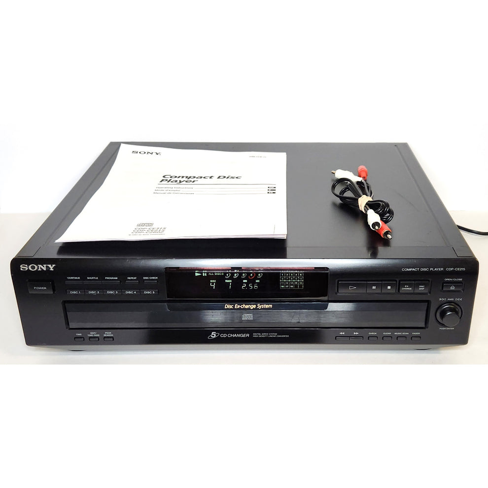 Sony CDP-CE215 5-Disc Carousel CD Changer Player – VCR-DVD.com