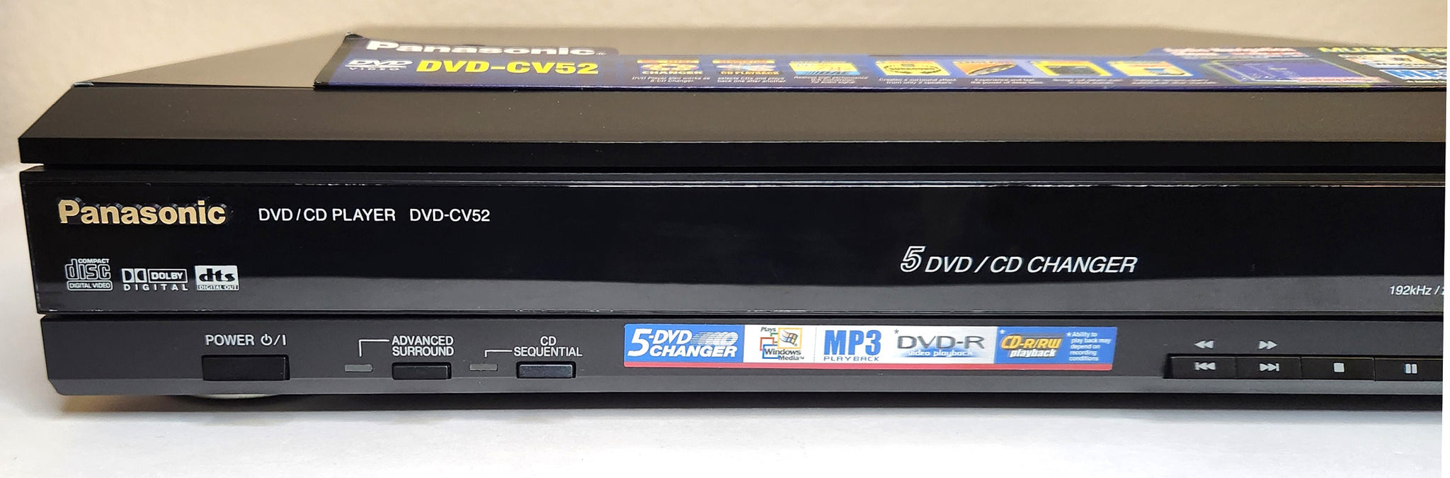 Panasonic DVD-CV52 DVD/CD Player, 5 Disc Carousel Changer – VCR-DVD.com