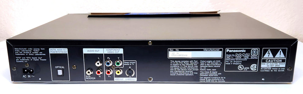 Panasonic DVD-CV52 DVD/CD Player, 5 Disc Carousel Changer – VCR-DVD.com