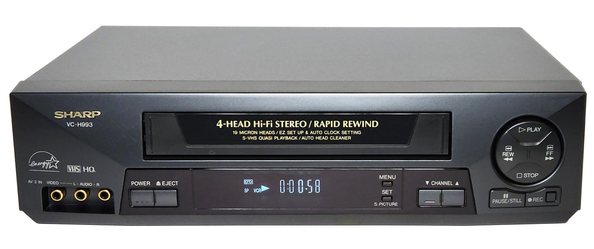Sharp VC-H993U VCR, 4-Head Hi-Fi Stereo VHS Player Recorder – VCR-DVD.com